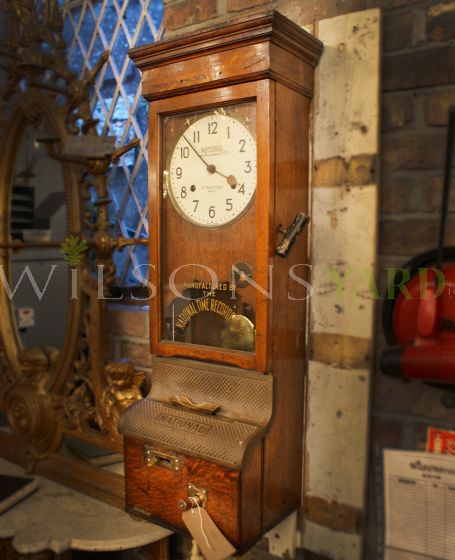 Industrial Oak clocking in machine