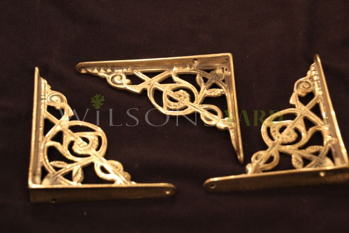 Pair of Brass Trellis Brackets