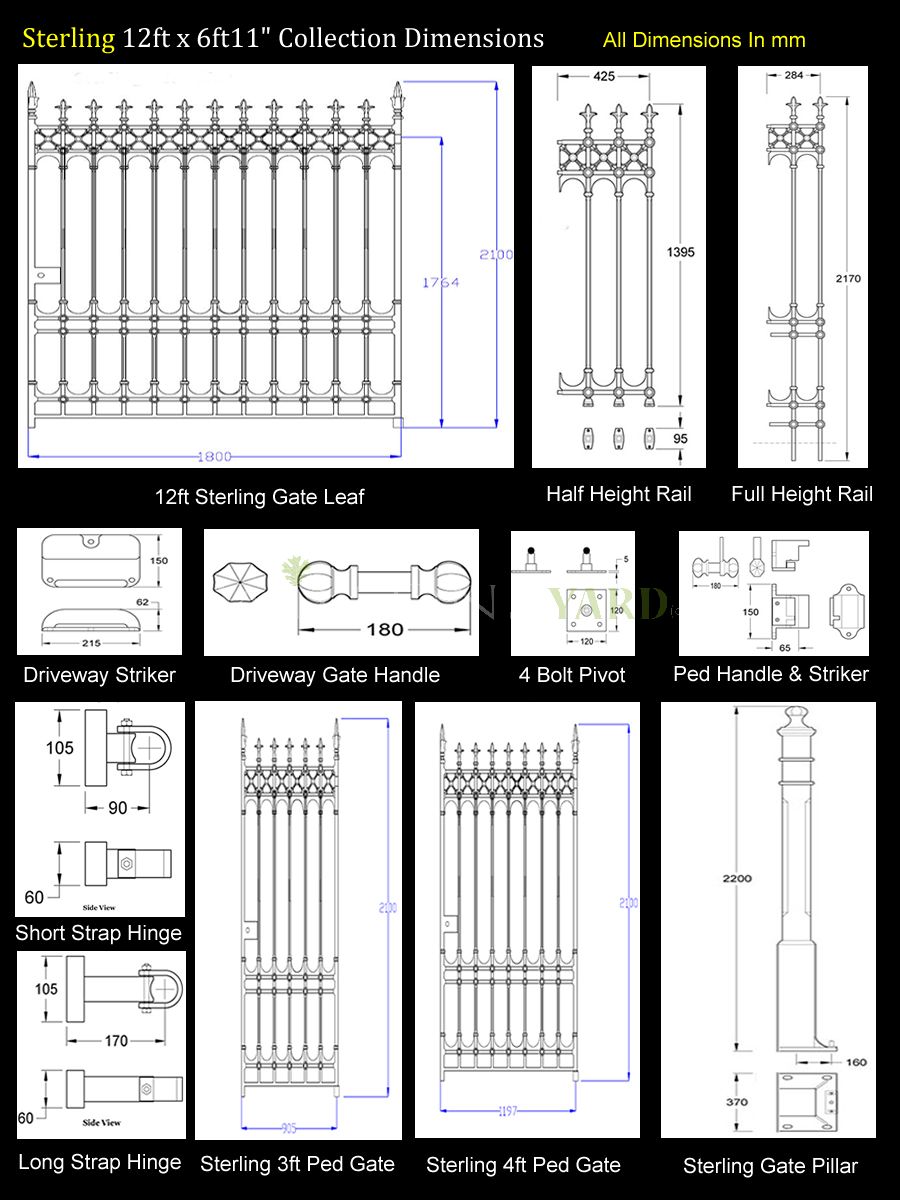 Heritage cast iron gates The Stirling Entrance Drive Way Gate With Posts