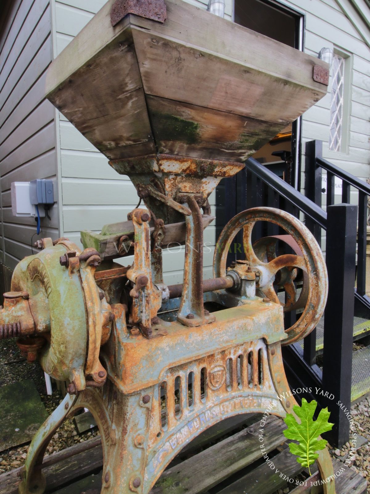 Vintage cast iron Barley crushing machine