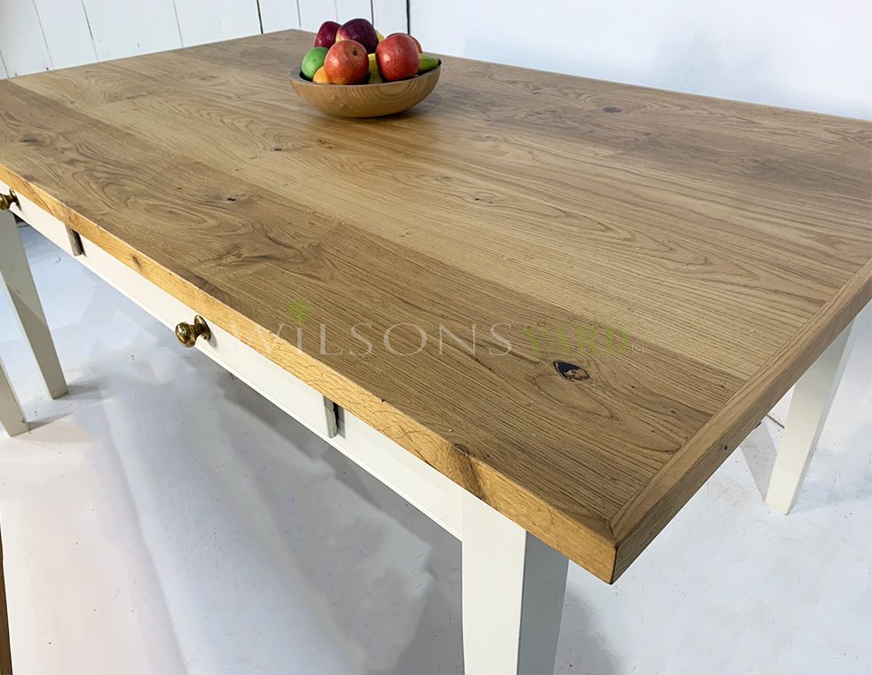Kitchen table with tapered legs and Oak top