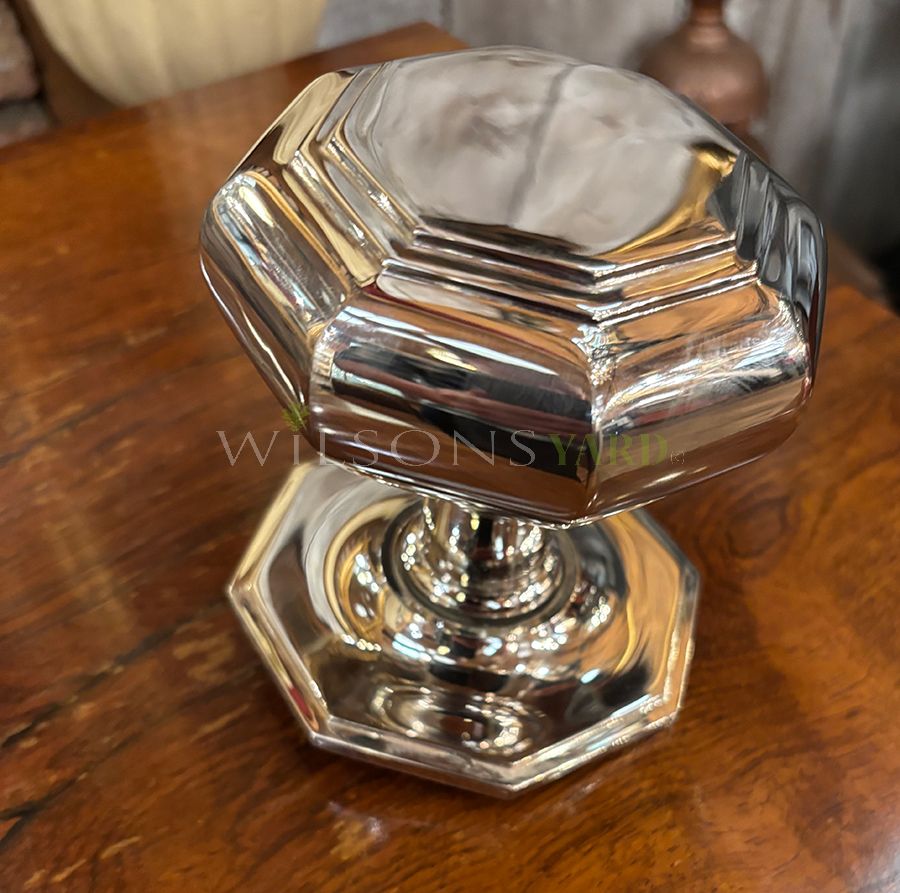 Large Brass Octagonal Centre Door Pull