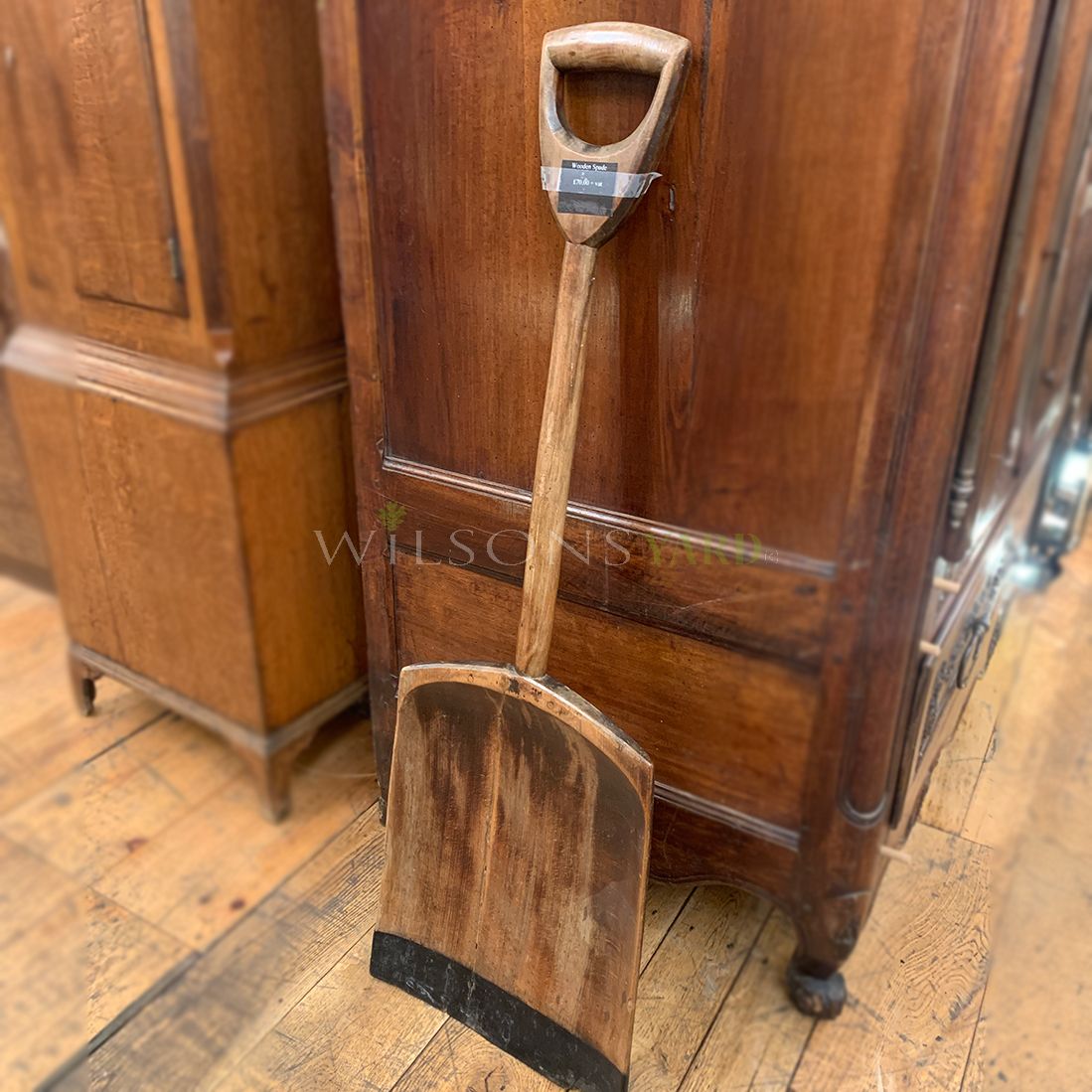 Vintage wooden wide spade