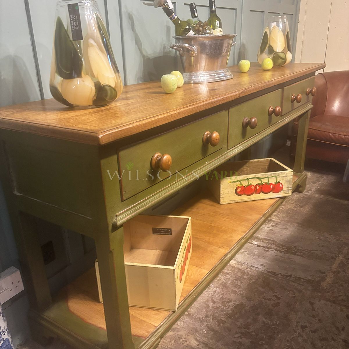 Handmade Oak bespoke 3 drawer side server