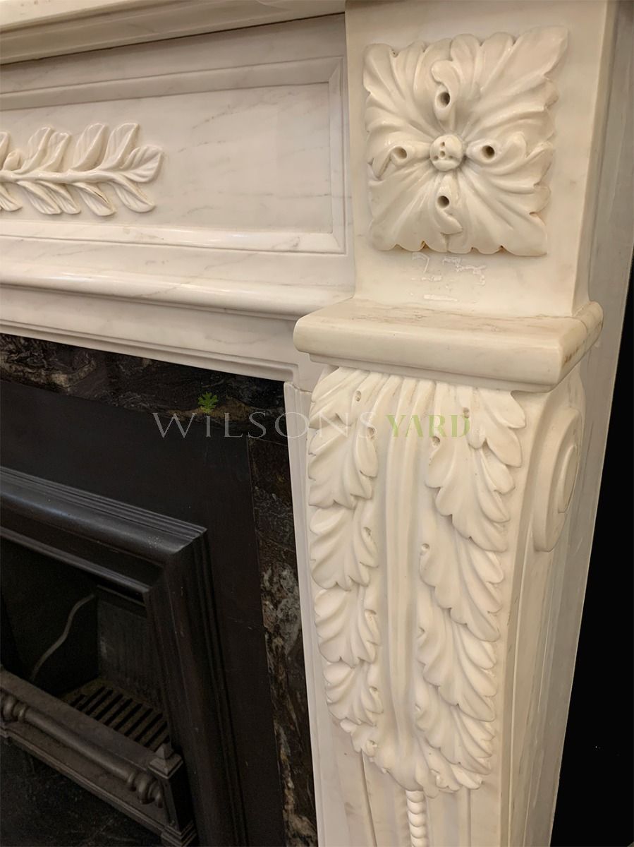 Handmade Empire style fire surround Italian marble