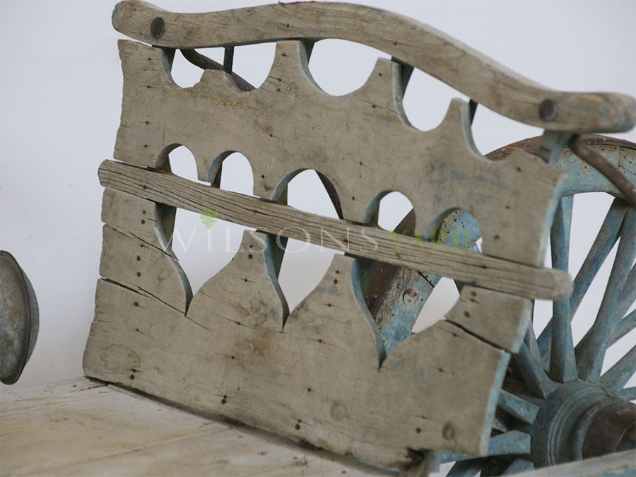 Antique wooden wheel barrow