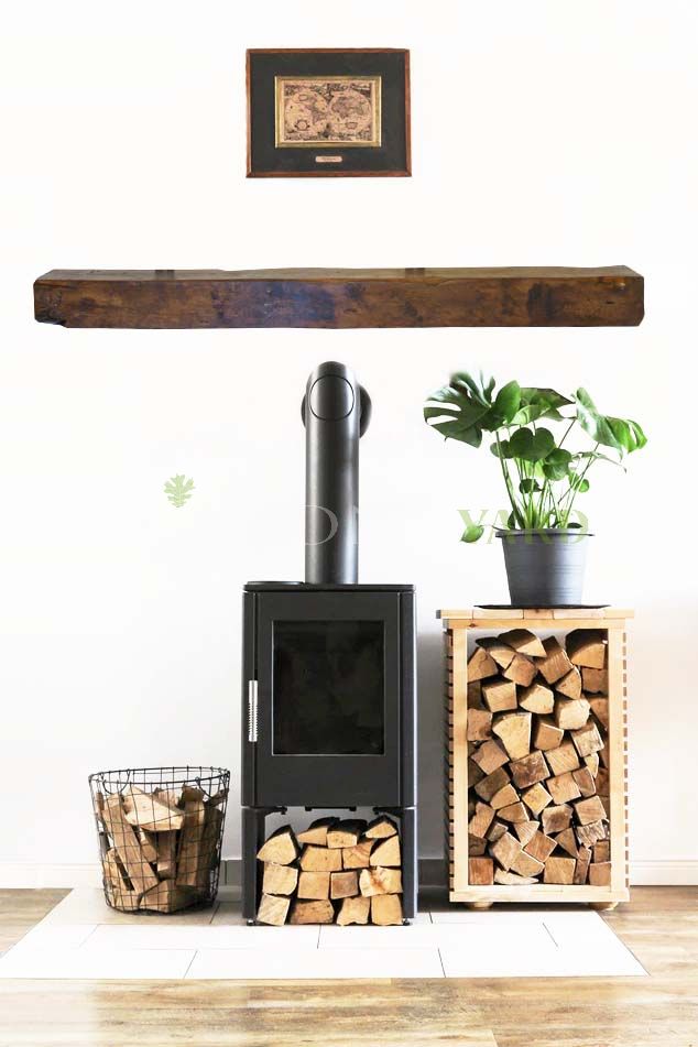 Reclaimed medium Pine fireplace and stove beams