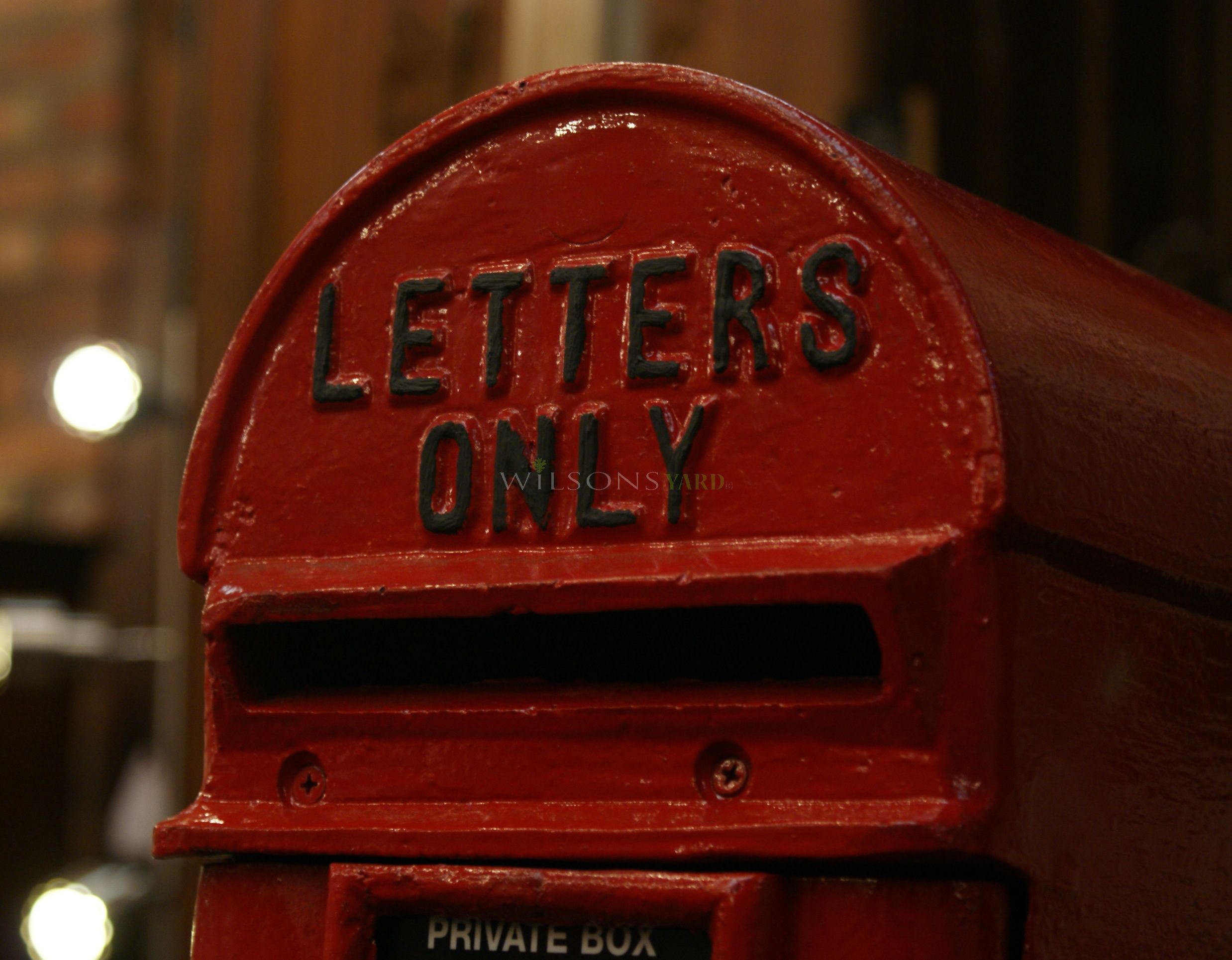 Red Cast Iron Post Box Rounded Top