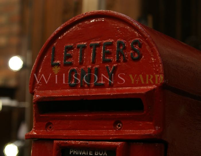 Red Cast Iron Post Box Rounded Top