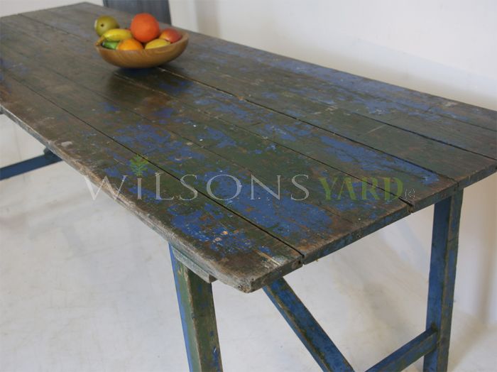 Traditional folding industrial style tressel table