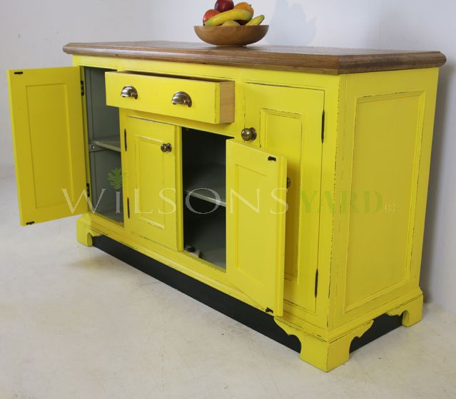 Made to order yellow painted side board