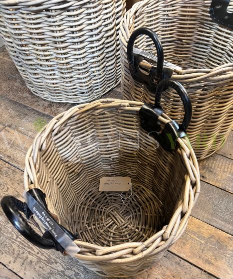 Hand crafted and hand woven log baskets . Indoor use only