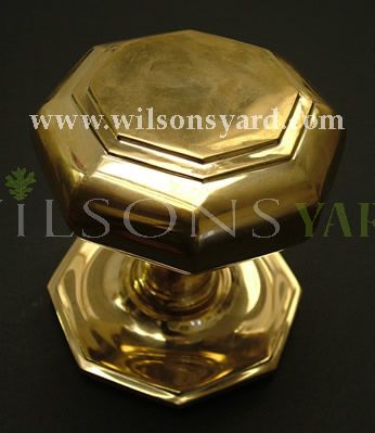 Large Brass Octagonal Centre Door Pull