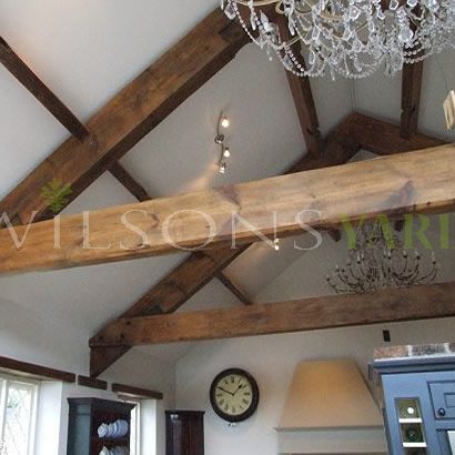Reclaimed Pine A Frame Truss with a raised Tie Beam