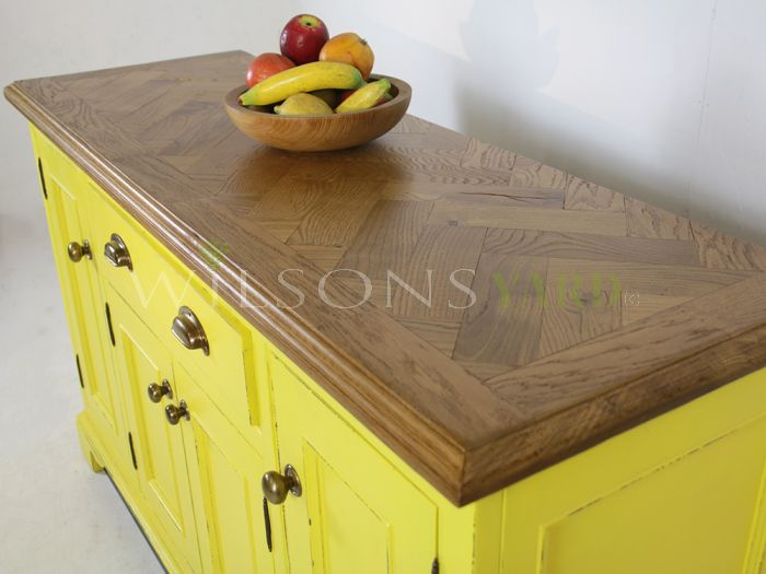 Made to order yellow painted side board