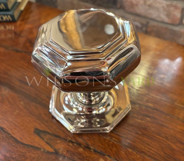 Large Brass Octagonal Centre Door Pull