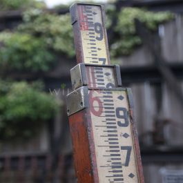 Vintage Oak & Brass surveyors water measure