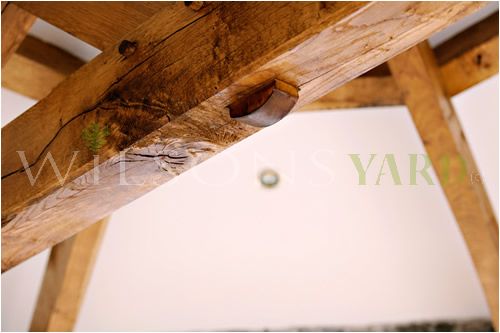 King post truss with straight struts in Oak