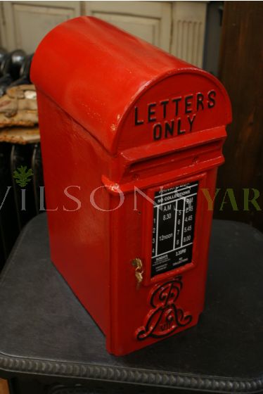 Red Cast Iron Post Box Rounded Top